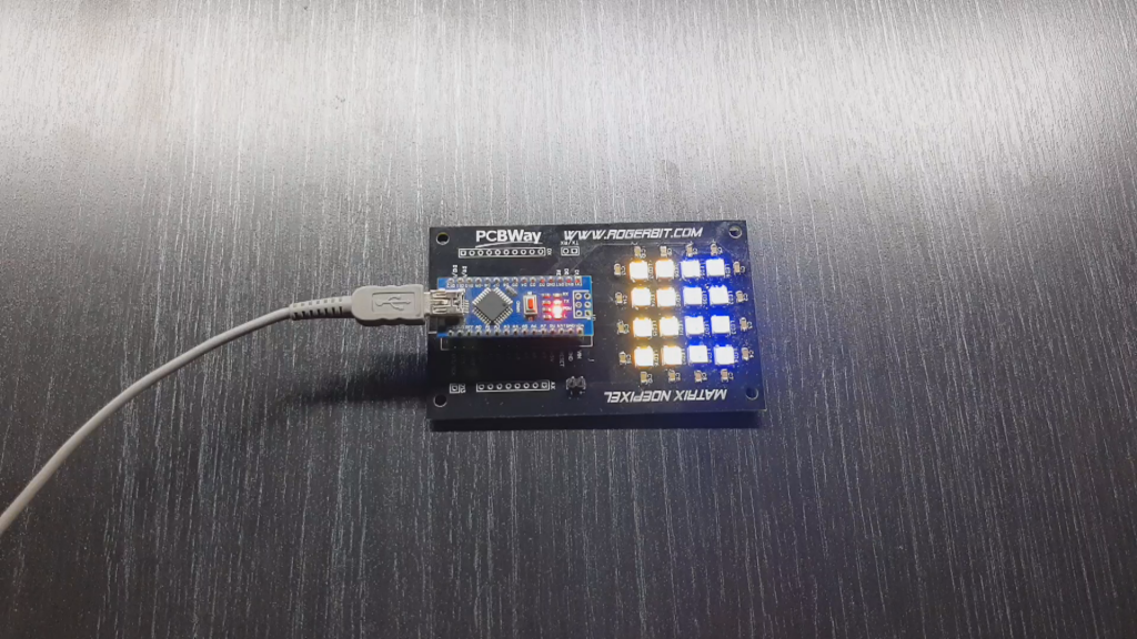 Matriz neopixel de 4 x 4 con arduino nano – RogerBit